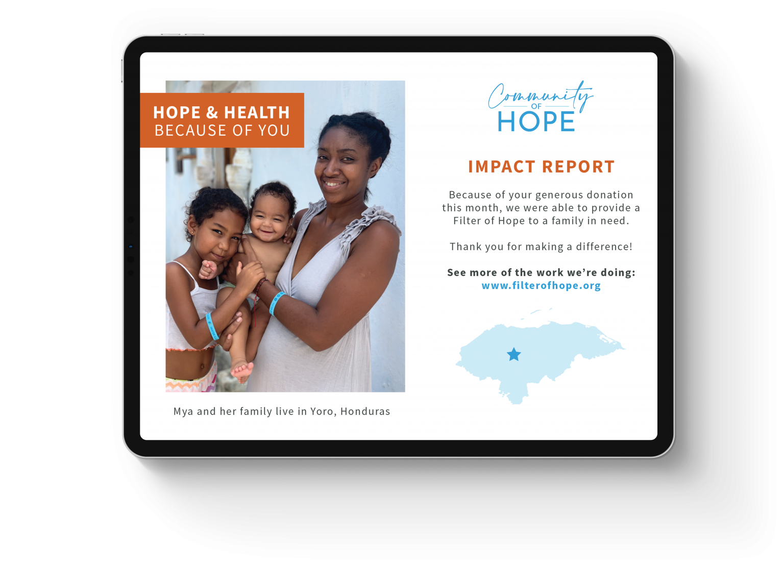 Community of Hope | You Can Help Change Lives | Filter of Hope